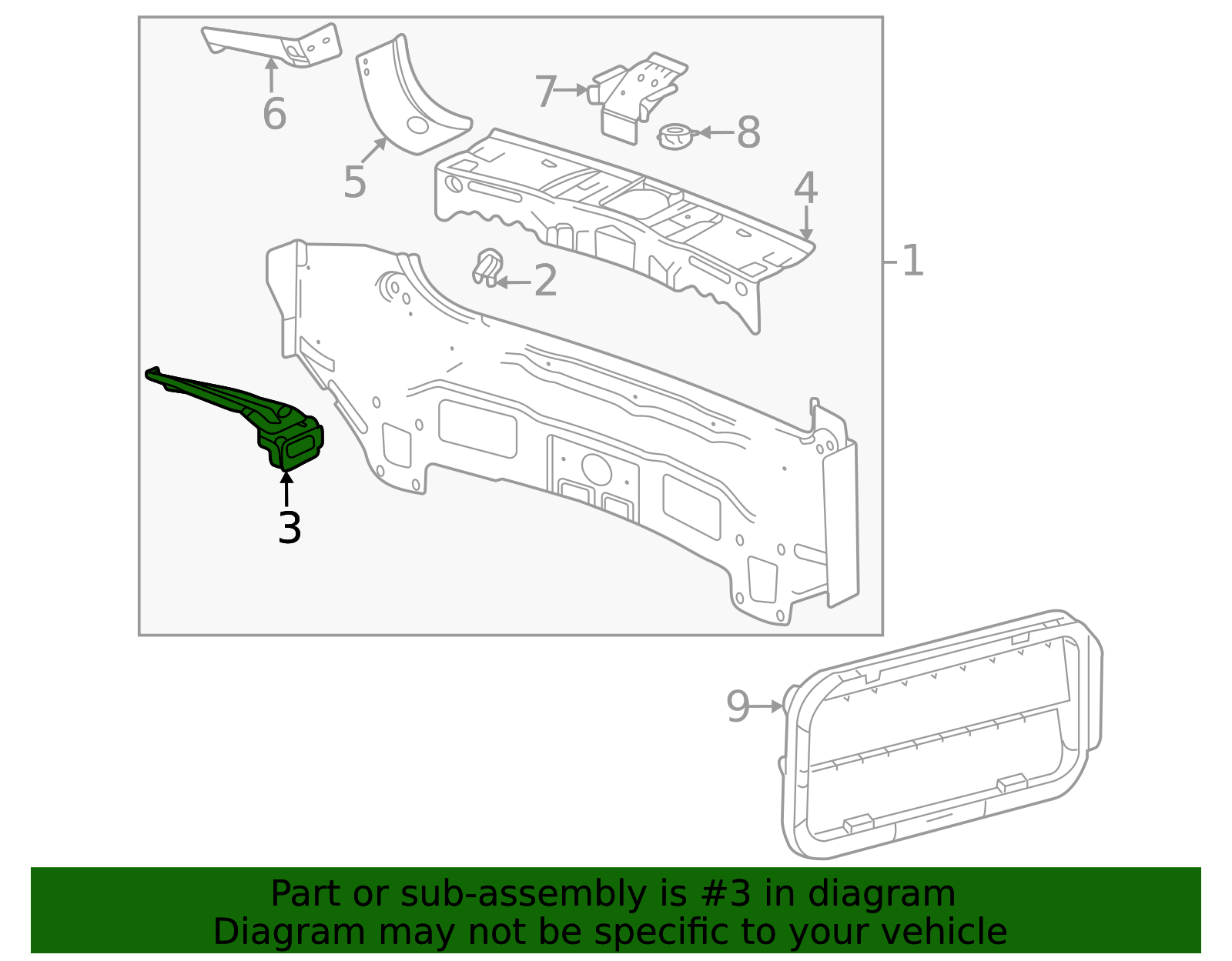 84648969 - Driver Side Rear End Panel Reinforcement 2021-2023 Buick ...