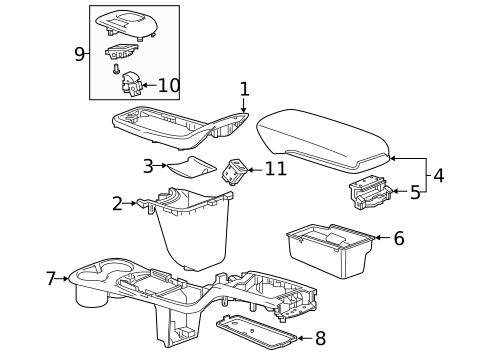 Center Console for 2017 Chevrolet Bolt EV | GM Parts Center