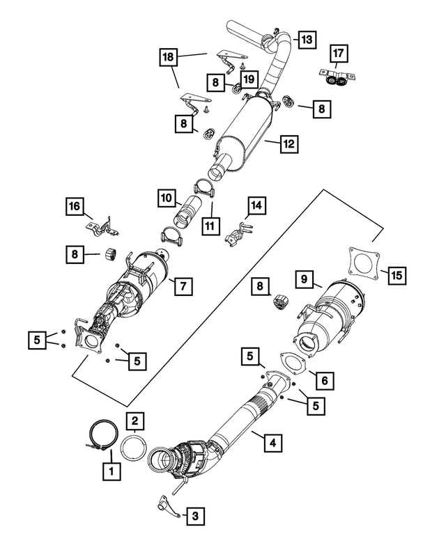 2017-2018 Ram Catalytic Converter 68371833AA | QuirkParts
