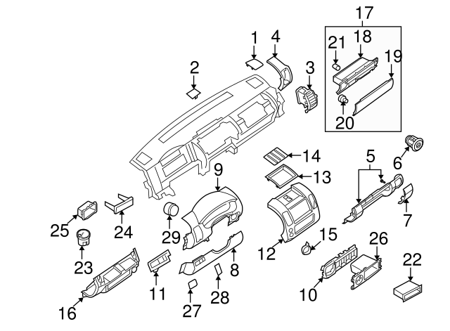 2005-2021 Nissan Frontier Lower Trim Panel 68104-ZP90D | Nissan Parts Store