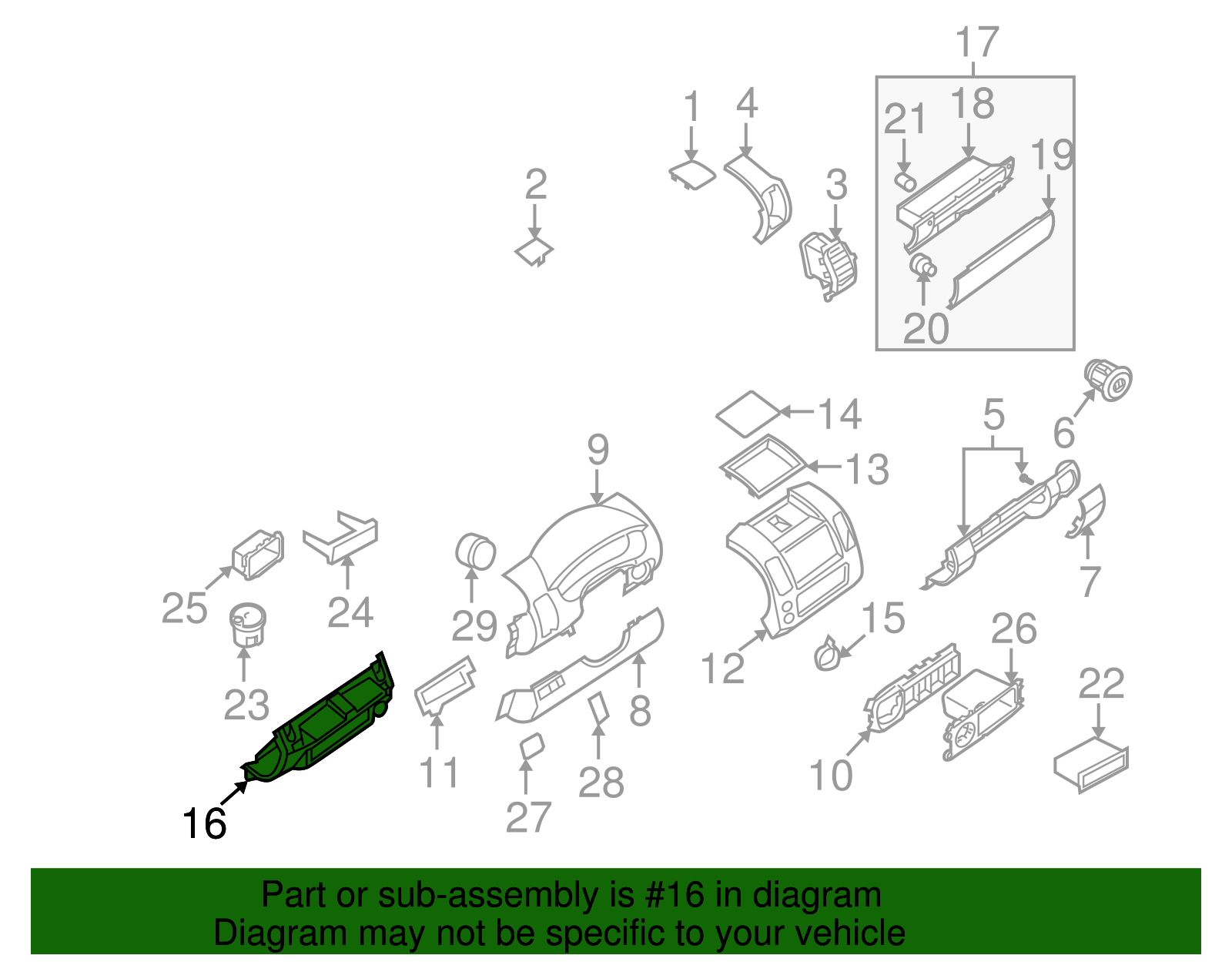 2009-2021 Nissan Frontier Trim Bezel 68245-ZL00D | My Nissan Part