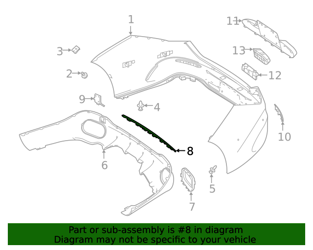 118-885-86-00-64 - Trim Strip Mercedes-Benz USA Parts