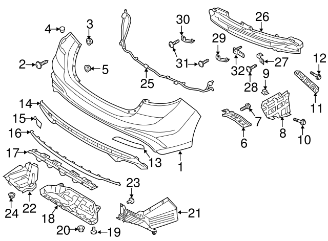 2017-2018 Hyundai Elantra Skid Plate 86665-F2500 | OEM Hyundai Parts