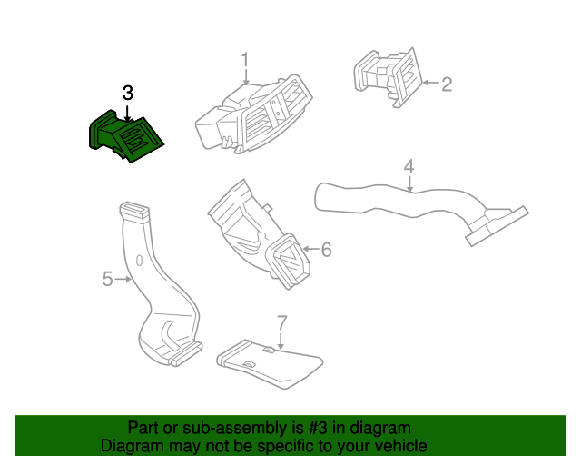 207-830-09-54-9116 - Dashboard Air Vent 2010-2013 Mercedes-Benz ...