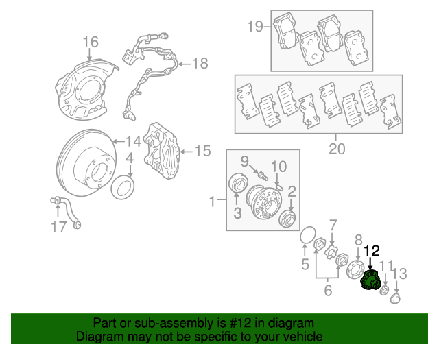 43421-60060 - Axle Hub Flange (Left, Right, Front) - 1998-2007 Toyota ...