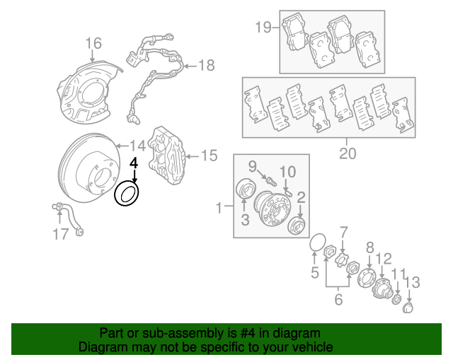 1998-2007 Toyota Land Cruiser Wheel Seal (Left, Right, Front) 90311 ...