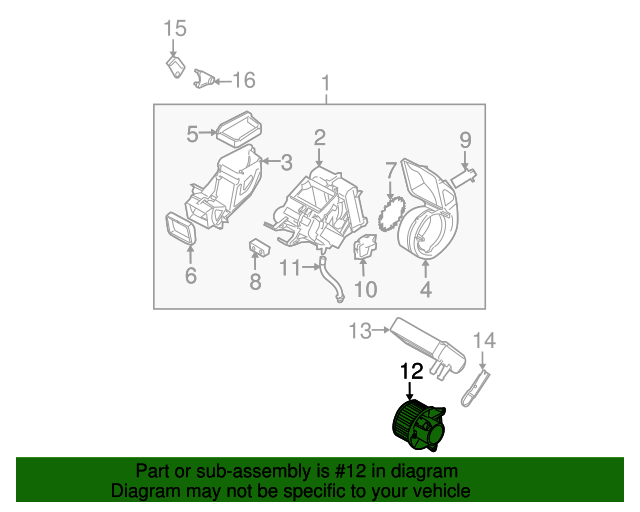 27375-ZF00A - Blower Motor 2004-2012 Nissan | Nissan Parts ...