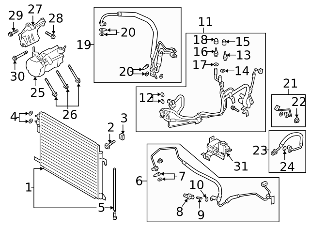 2020-2022 Ford A/C Refrigerant Discharge Hose L1MZ-19972-BC ...