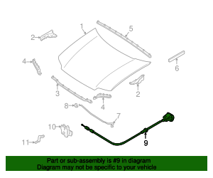 6L8Z-16916-AA - Release Cable - 2005-2007 Ford | Lasco Auto Parts
