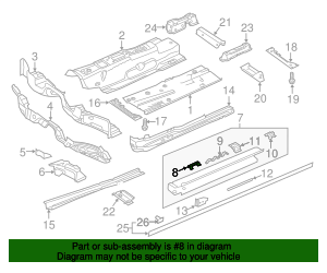2018-2025 Volkswagen Sill Reinforcement 3QF-802-308 | VW Direct Auto Parts