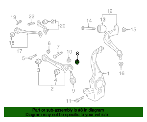 2008-2024 Audi Ft Lower Control Arm Lock Nut WHT-001-987 | OEM Parts Online