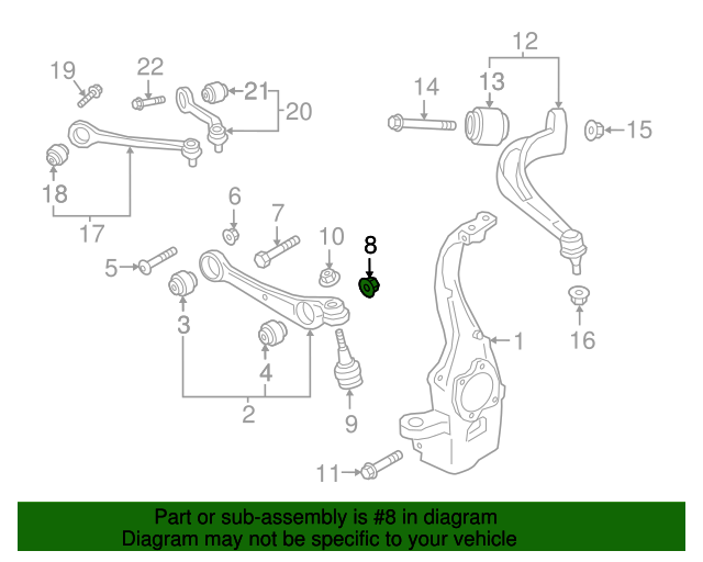 2008-2024 Audi Ft Lower Control Arm Lock Nut WHT-001-987 | OEM Parts Online