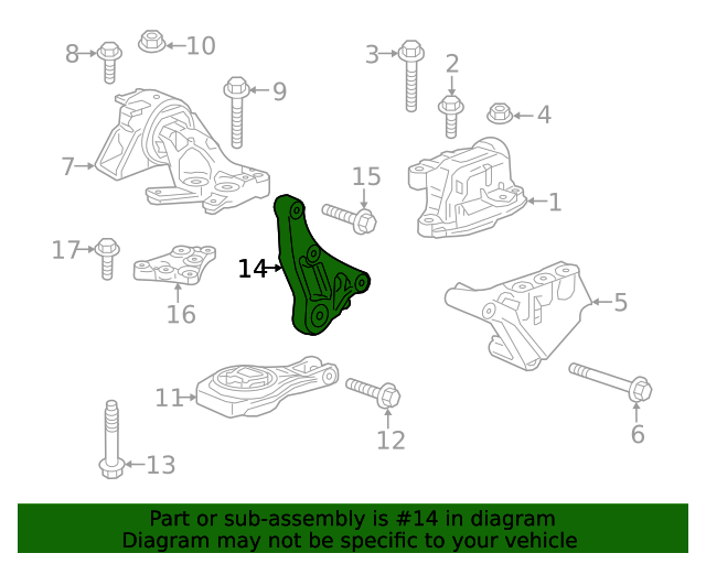 95142834 - Automatic Transmission Mount Strut Bracket 2013-2022 GM ...