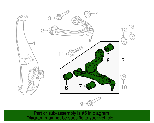 2011-2018 Porsche Cayenne Lower Control Arm 958-341-053-11 | Sunset ...