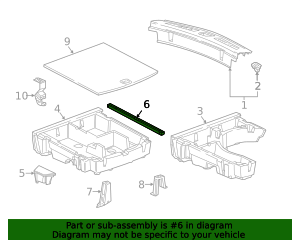84148067 - Driver Side Cargo Partition Track 2017-2023 Cadillac XT5 ...