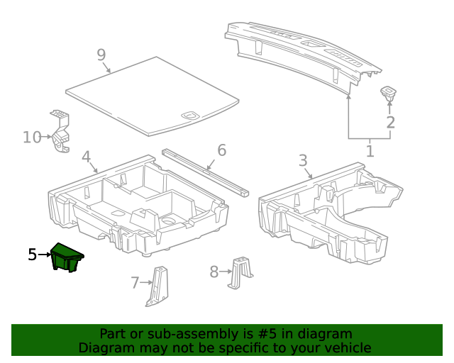 84615187 - Dark Titanium Passenger Side Rear Compartment Floor Stowage ...