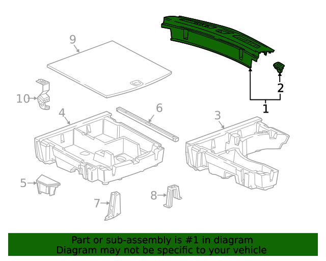 84297426 - Jet Black Rear End Trim Finish Panel 2017-2024 Cadillac XT5 ...