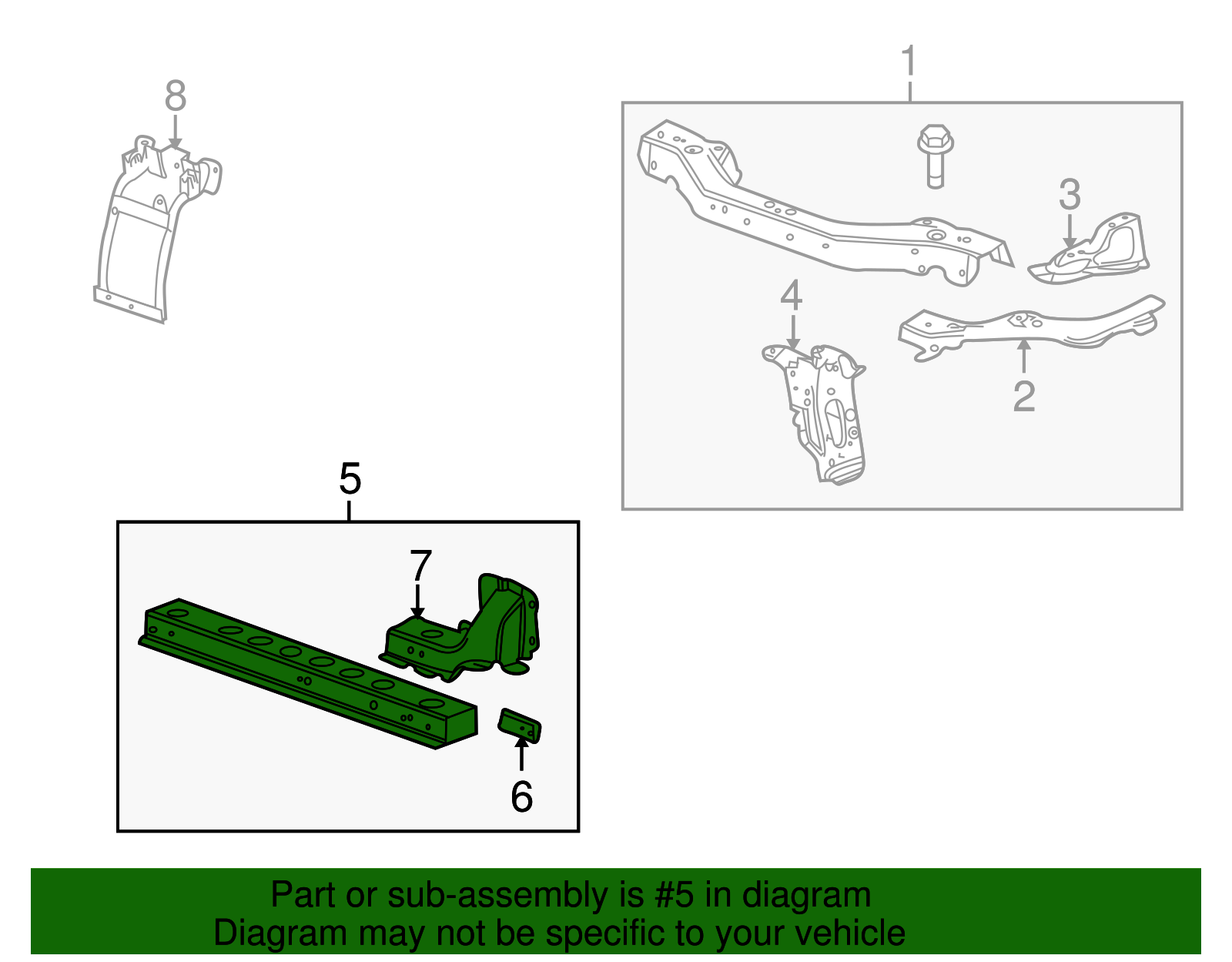 2010-2016 Cadillac SRX Front End Lower Tie Bar 20939482 GM ...