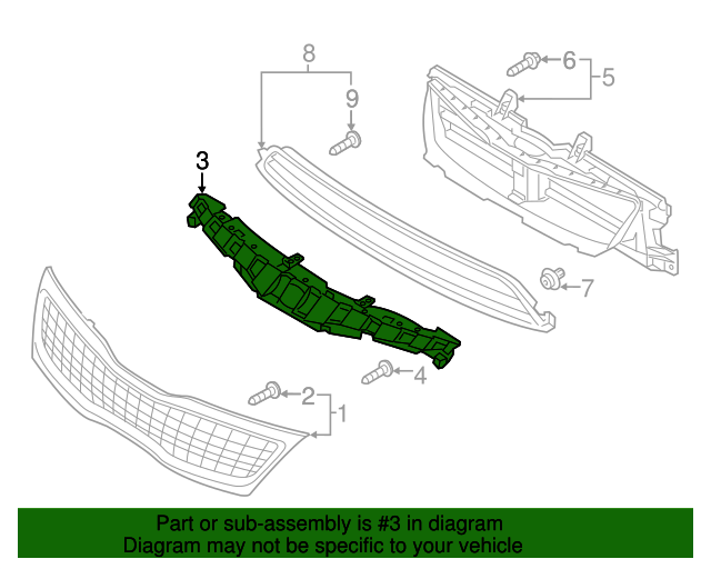 86575-2T500 - Grille Reinforcement 2014-2016 Kia Optima | Kia.Parts Store
