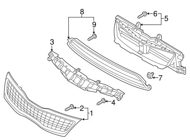 2014-2016 Kia Optima Grille Reinforcement 86575-2T500 | TascaParts.com