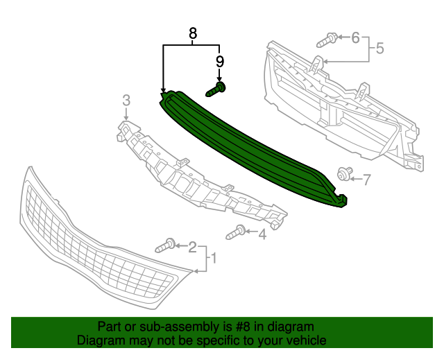 86560-4U501 - Lower Grille 2014-2016 Kia Optima | Kia.Parts Store