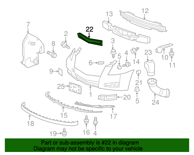 25896041 - Front Lower Grille 2008-2011 Cadillac CTS | AutoNationParts.com