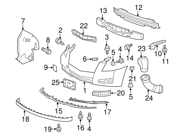 2010-2014 Cadillac CTS Front Lower Bumper Cover 25970312 | GM Parts Center