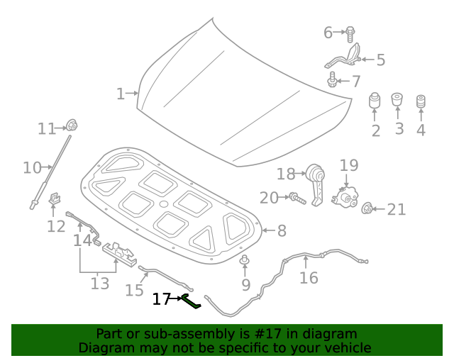 64168-H8000 - Release Cable Bracket 2019-2021 Kia Forte | Kia.Parts Store