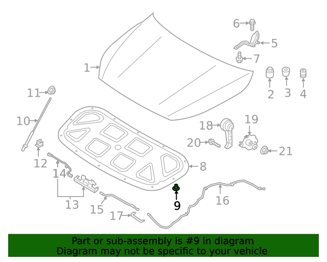 81126-M7000 - Insulator Pad Retainer 2019-2023 Kia Forte | Kia.Parts Store