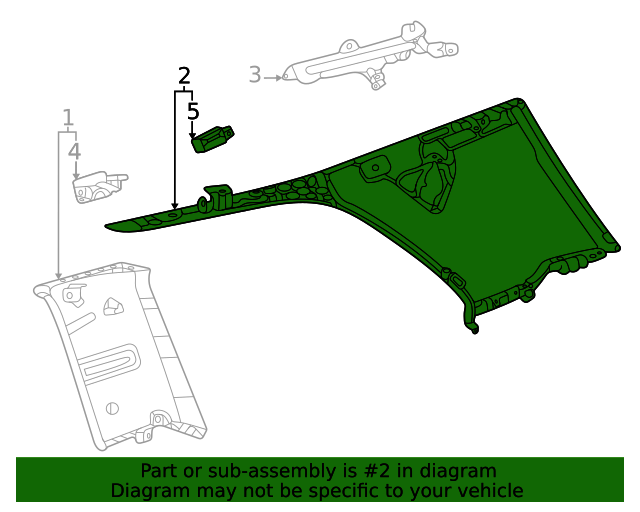 167-690-74-01-7H52 - Body D-Pillar Trim Panel 2020-2023 Mercedes-Benz ...
