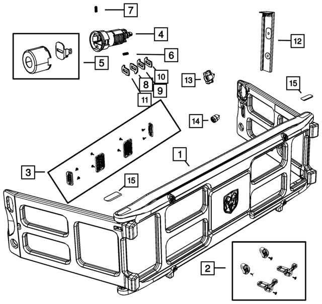 2009-2019 Ram Truck Bed Divider Grip Lock Kit 68061347AA ...