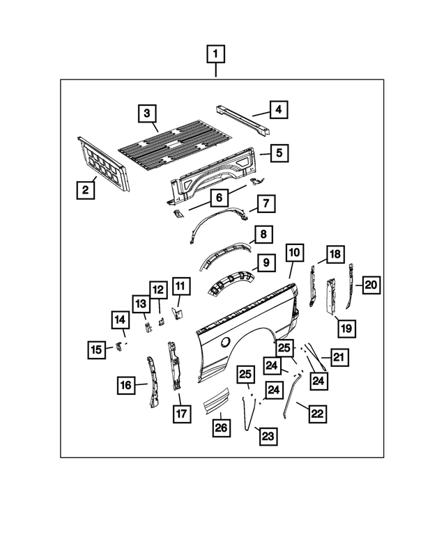 2013-2024 Ram 3500 Rail Front Reinforcement, Right Inner 68110578AB ...