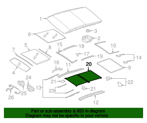 166-780-20-00-9F67 - Sunroof Cover 2012-2019 Mercedes-Benz ...