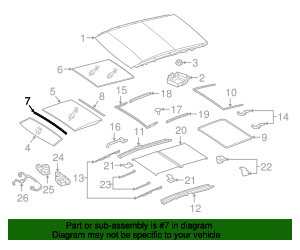 212-783-01-96-64 - Sunroof Glass Seal 2010-2019 Mercedes-Benz ...