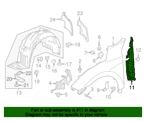 74155-TBA-A00 - Enclosure L Front Fender - 2016-2020 Honda Civic ...