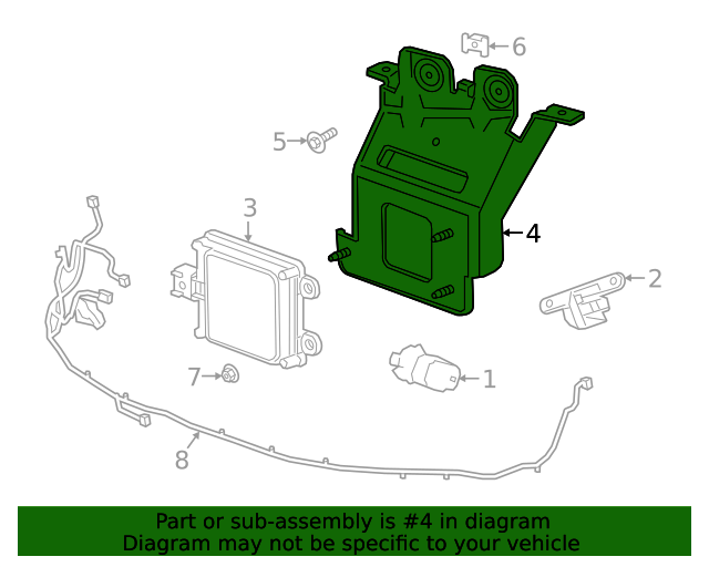 2019-2024 Chevrolet Blazer Forward Range Radar Bracket 84375229 GM ...