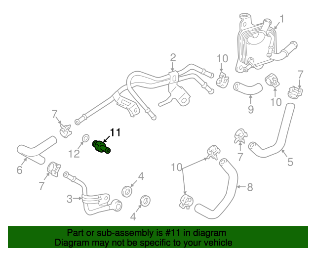 90404-14030 - Automatic Transmission Oil Cooler Hose Adapter 2018-2023 ...