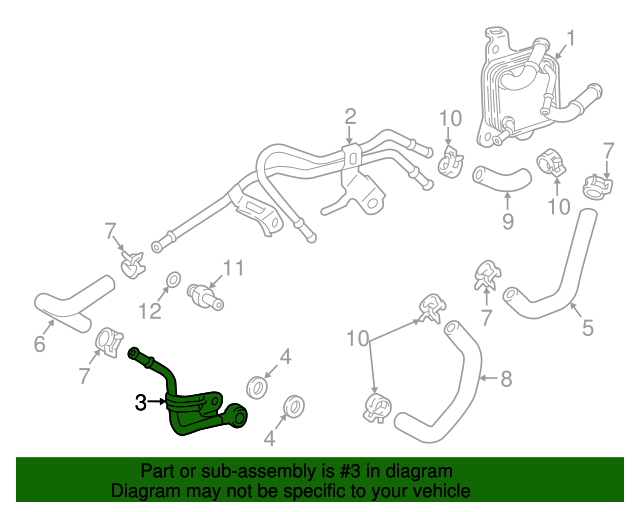 3290148020 - Automatic Transmission Oil Cooler Tube 2017-2024 Toyota ...