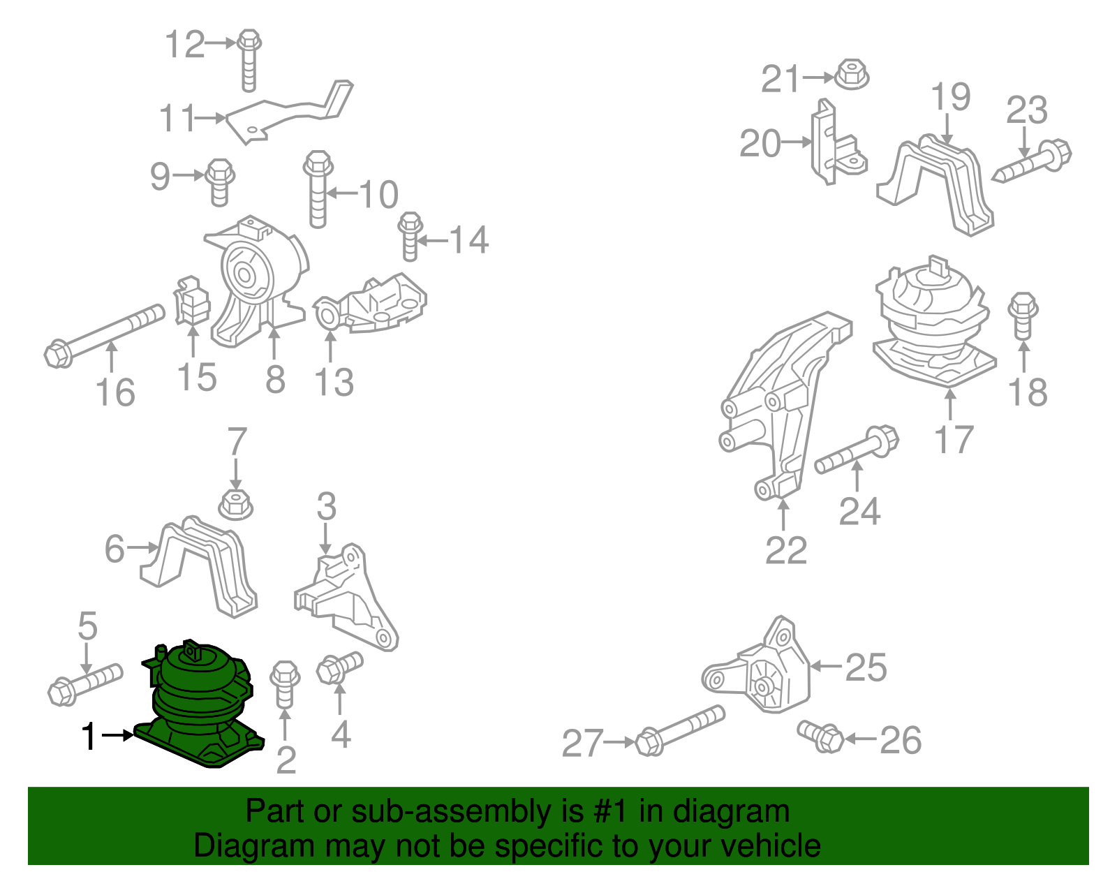2011-2017 Honda Odyssey Front Mount 50830-TK8-A01 | Genuine Honda Parts