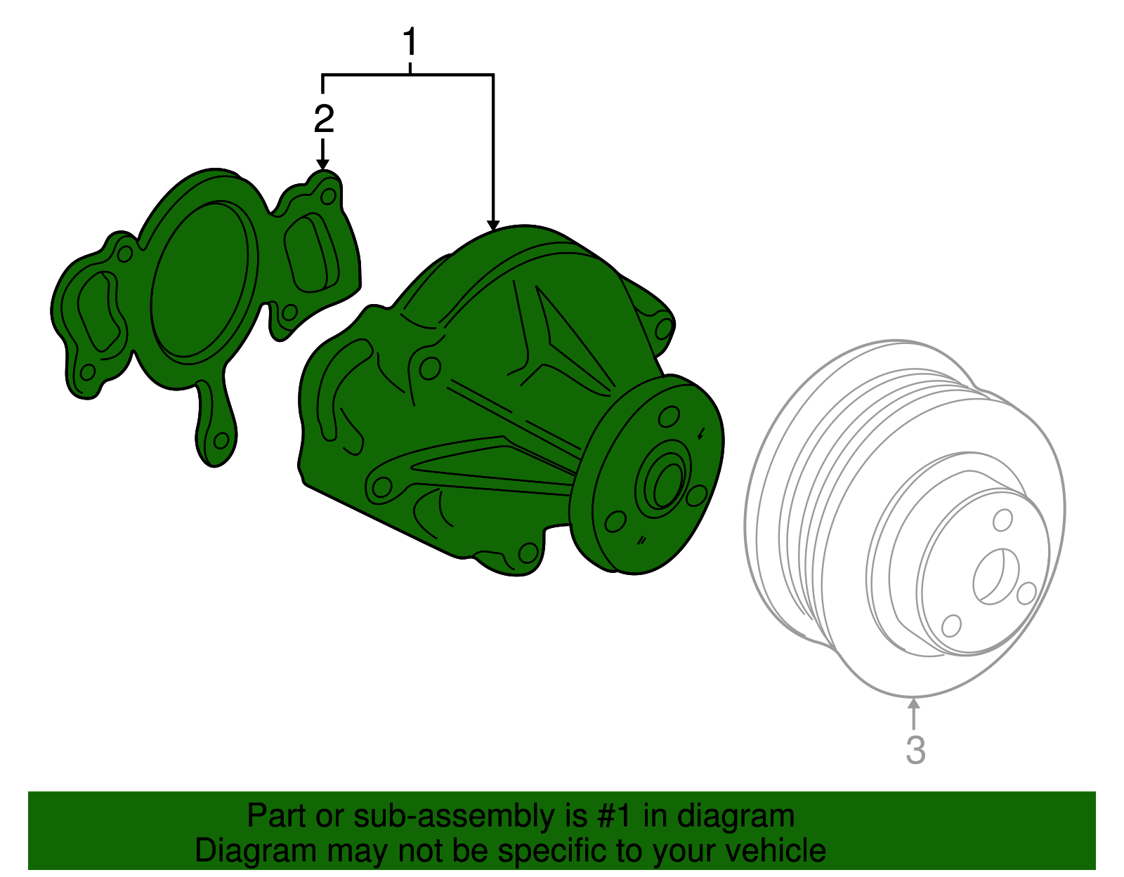 1997-2010 Jaguar Water Pump Assembly AJ88912 | OEM Euro Parts