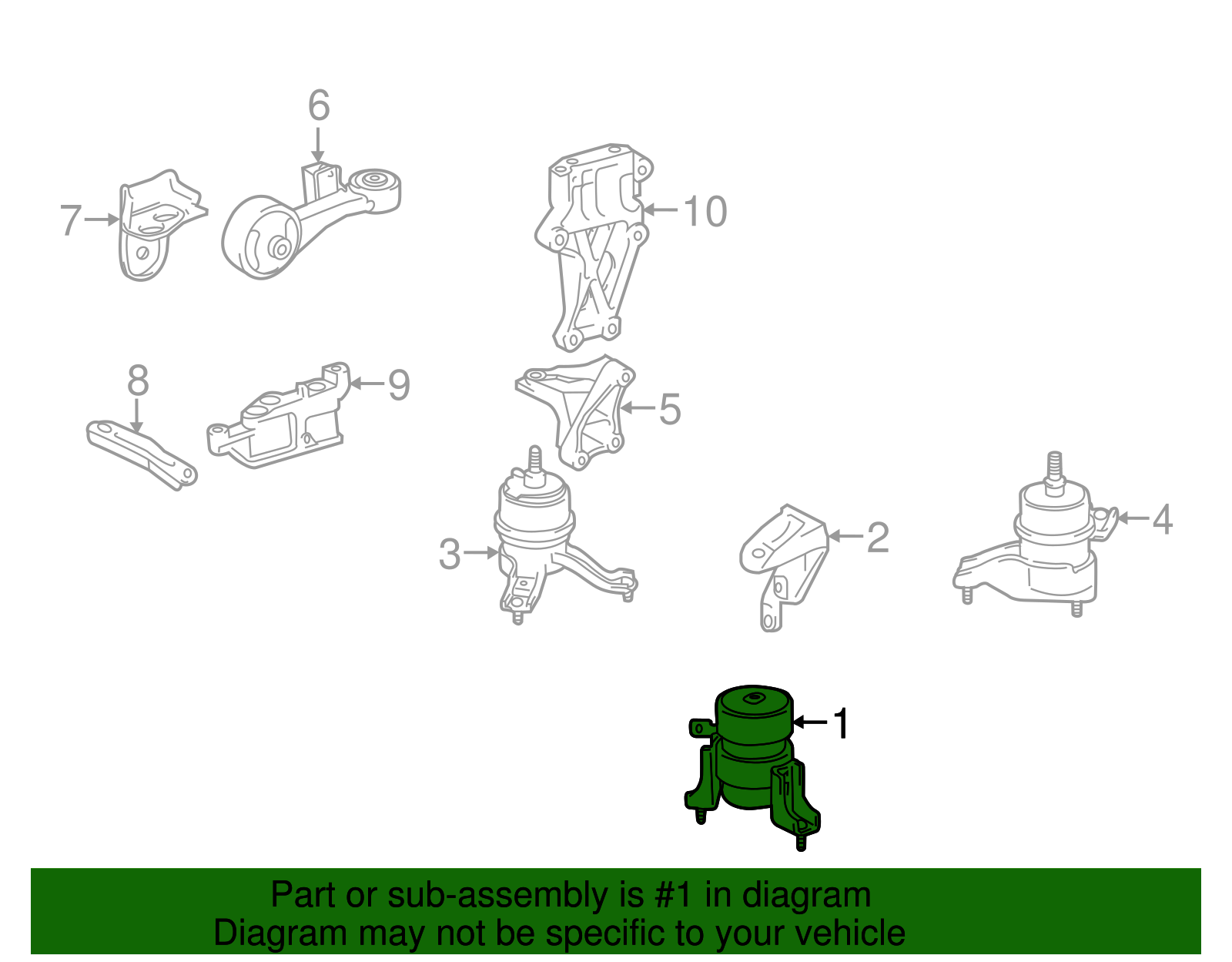 2012-2018 Toyota Side Mount 12361-0V070 | Toyota Parts Center