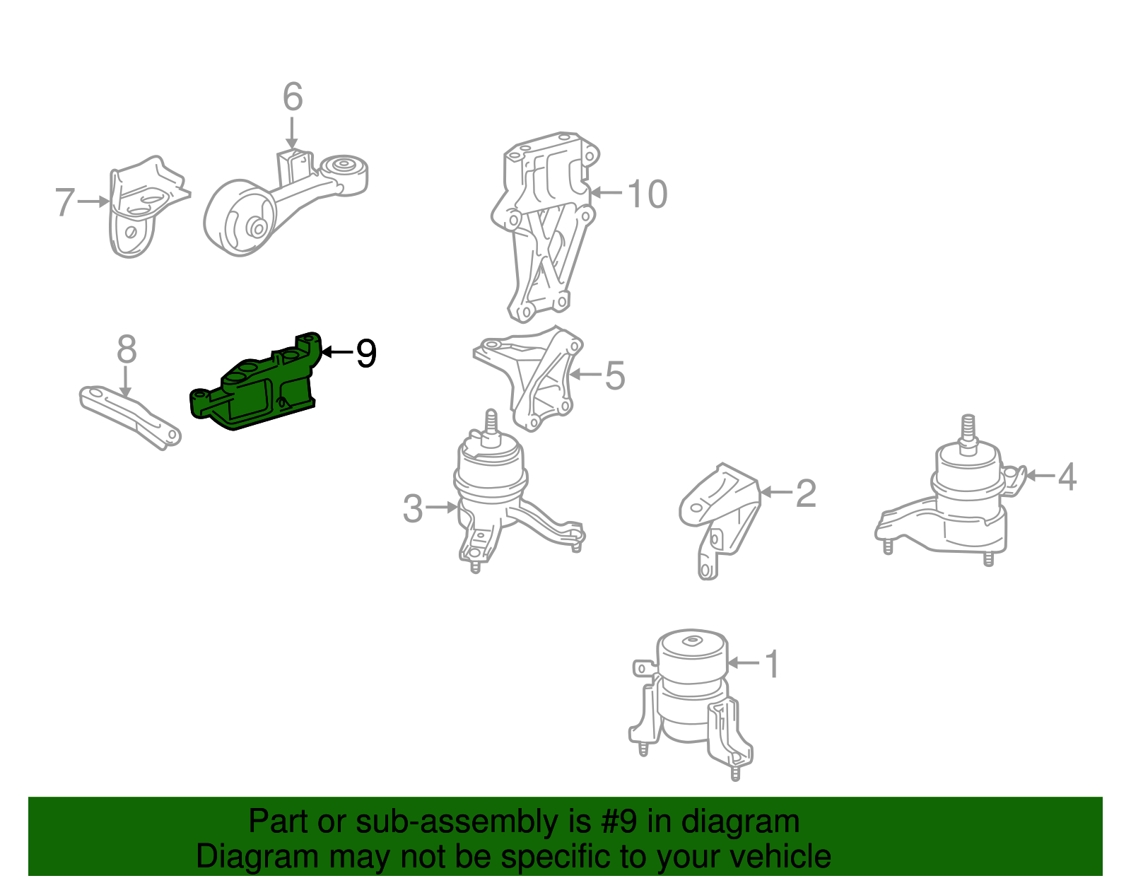 2010-2018 Toyota Mount Bracket 12313-0V110 | Toyota Parts Center