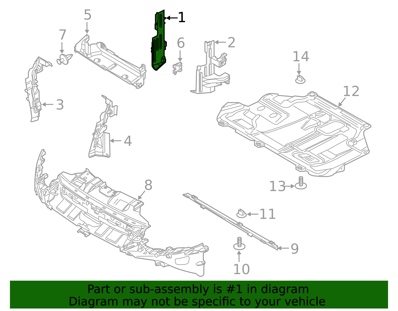 CM5Z-8310-A - Radiator Support Air Deflector 2012-2018 Ford Focus ...