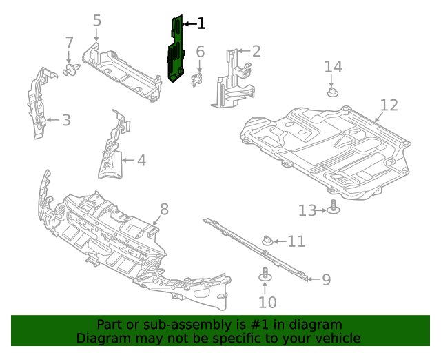 Genuine OEM Ford Part - Radiator Support Air Deflector CM5Z-8310-A ...
