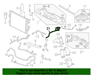 2010-2013 Jaguar XJ Engine Coolant Overflow Hose C2D6005 | OEM Parts Online
