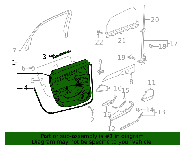 4N4-867-304-B-TPN - Door Interior Trim Panel 2019-2021 Audi ...