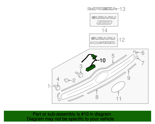 2012-2017 Subaru OEM NEW 2012-17 Subaru XV Crosstrek Impreza Switch w/o ...