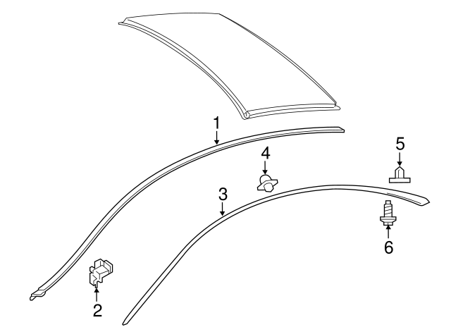 217-690-01-62-9988 - Roof Molding 2015-2021 Mercedes-Benz | Mercedes ...