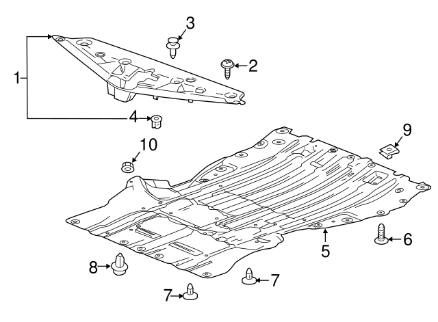 2017-2023 Chevrolet Bolt EV Front Compartment Front Sight Shield ...