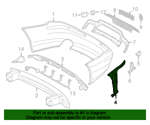 230-885-08-14 - Bumper Cover Bracket 2011-2012 Mercedes-Benz ...